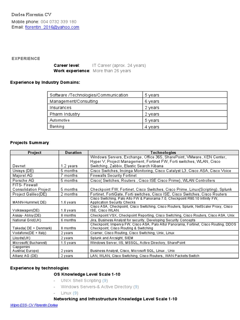 CV FlorentinDorlea Wordformat English Updated 24012022 | PDF | Computers