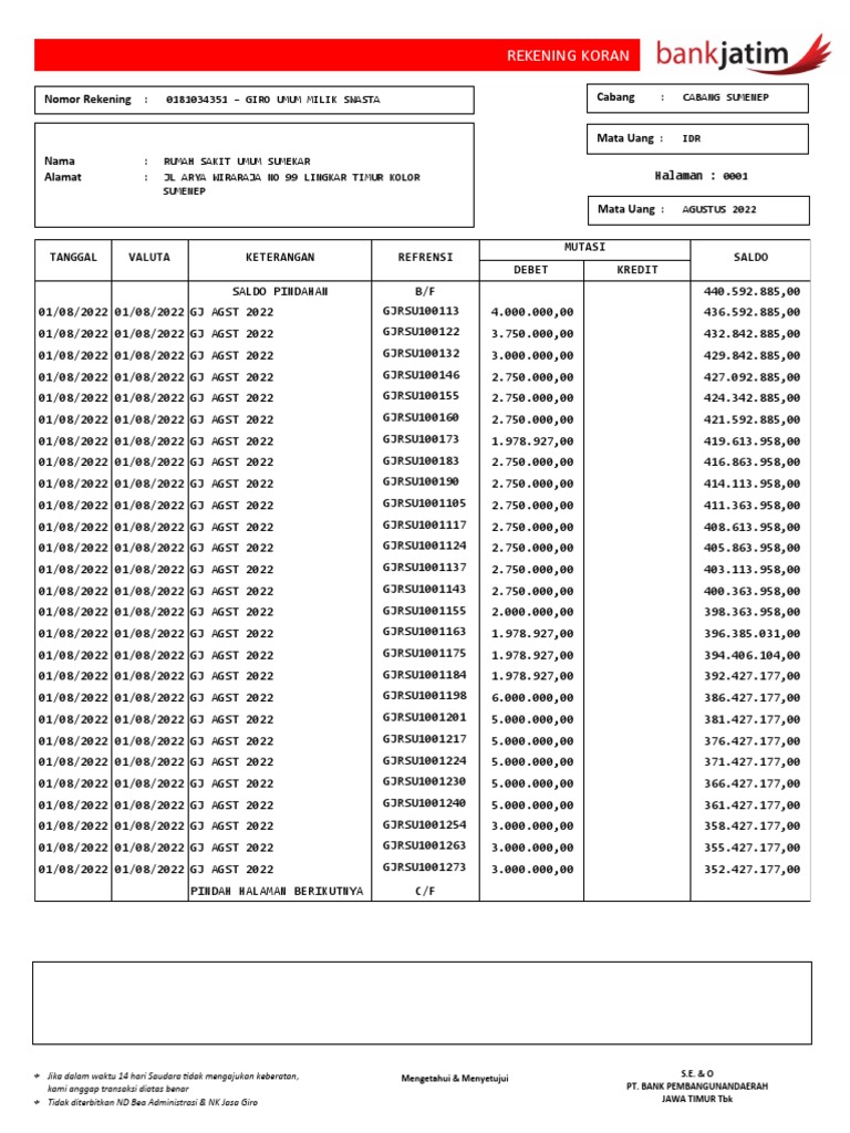 Rek Koran Juli | PDF | Finance & Money Management | Technology & Engineering
