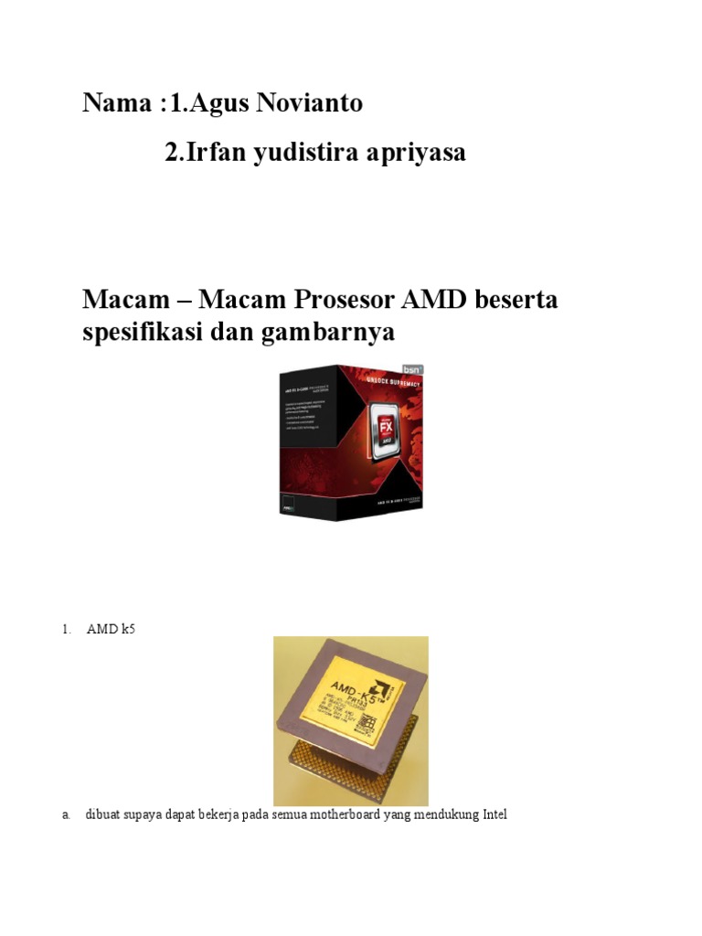 Macam Macam Processor AMD | PDF