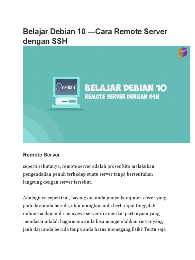 Belajar Debian 10 Remote Server | PDF