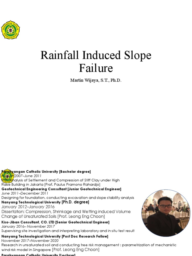 Rainfall Induced Slope Failure | PDF