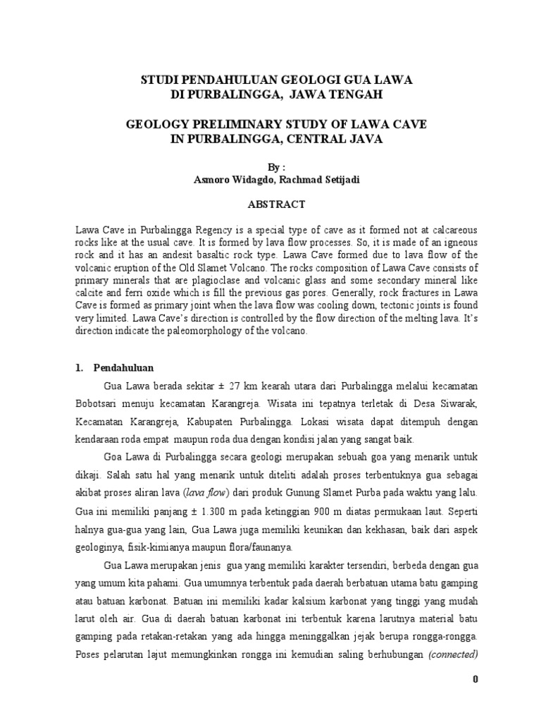 Geologi Gua Lawa: Studi Purbalingga | PDF