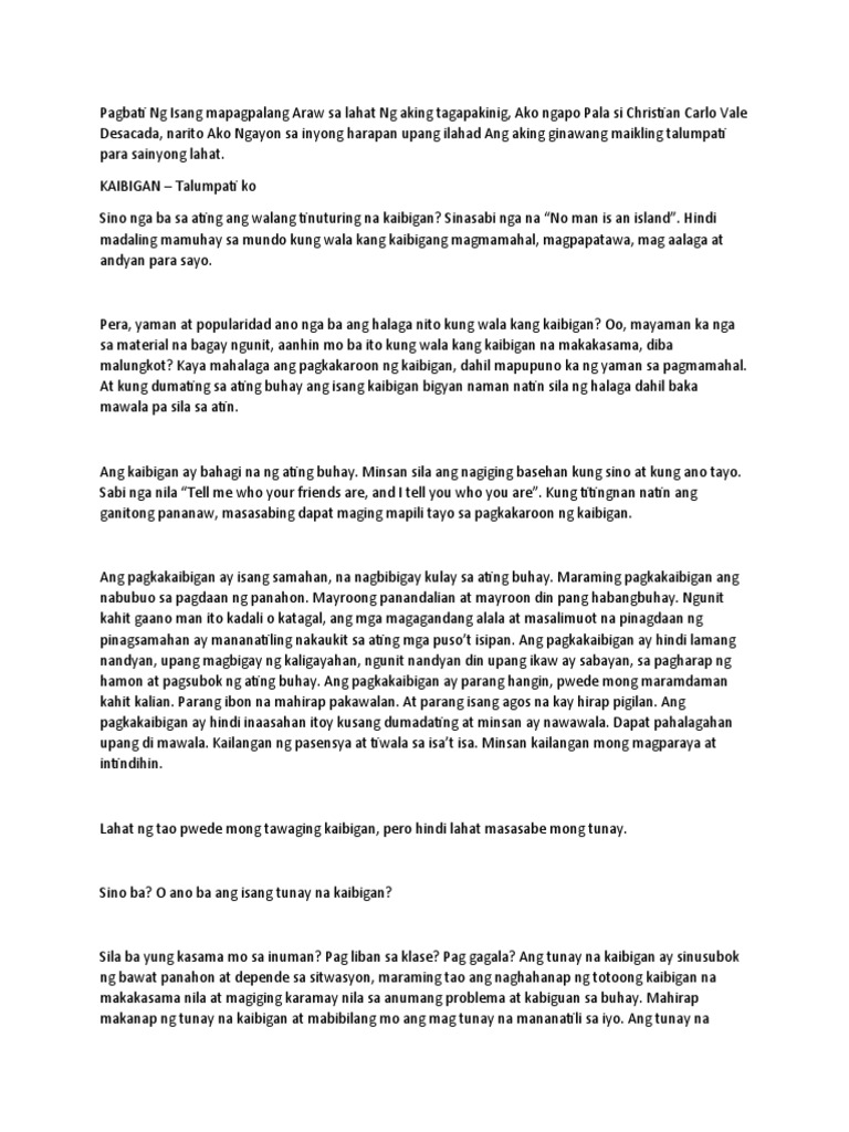 Talumpati Sa Filipino | PDF