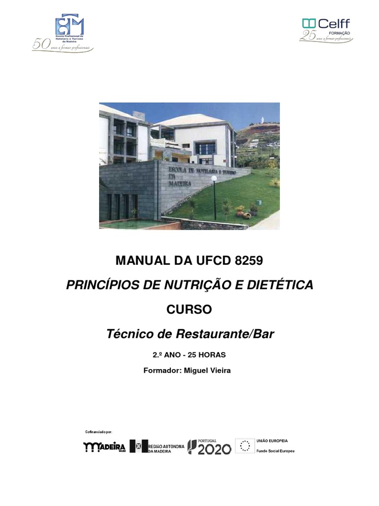 Manual da UFCD 8259 sobre nutrição | PDF | Vitamina | Estômago