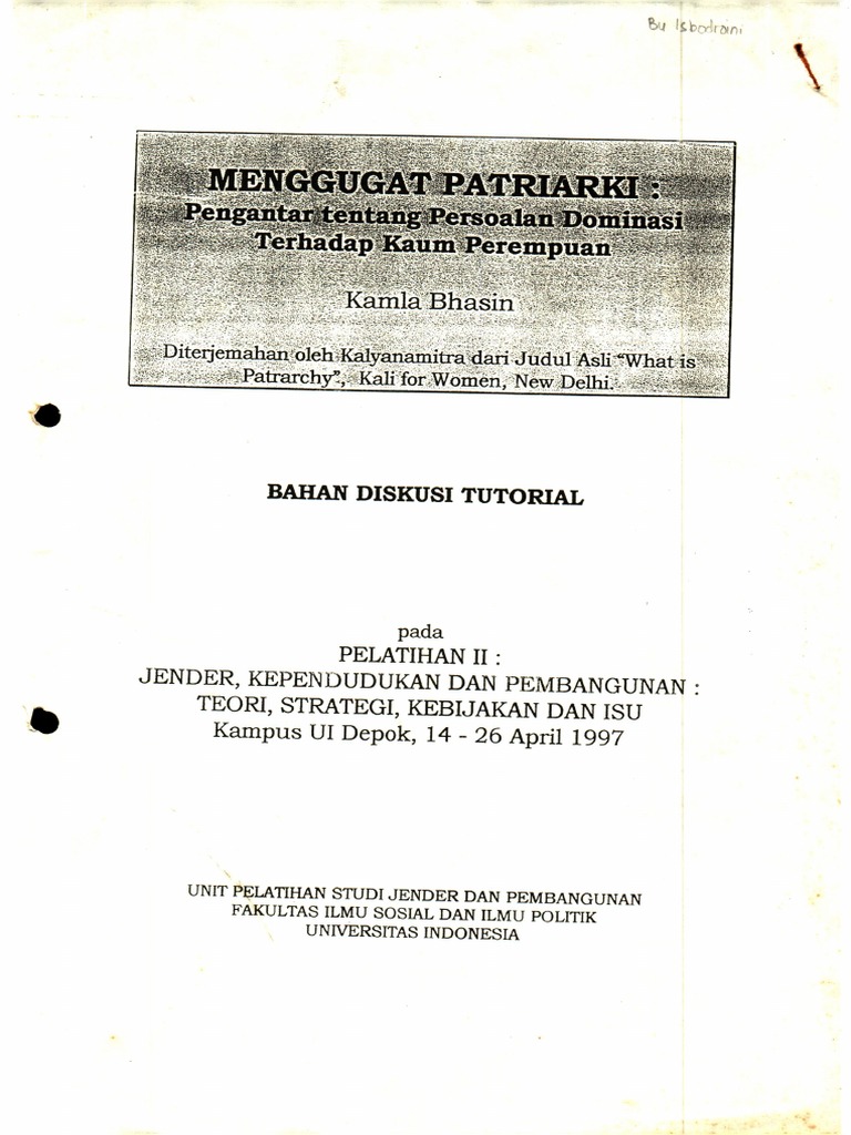 Menggugat Patriarki-Kamla Bhasin | PDF
