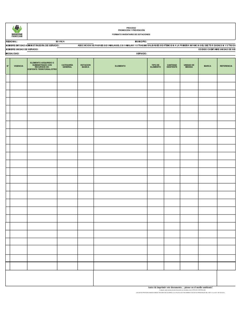 Formato de Inventarios | PDF
