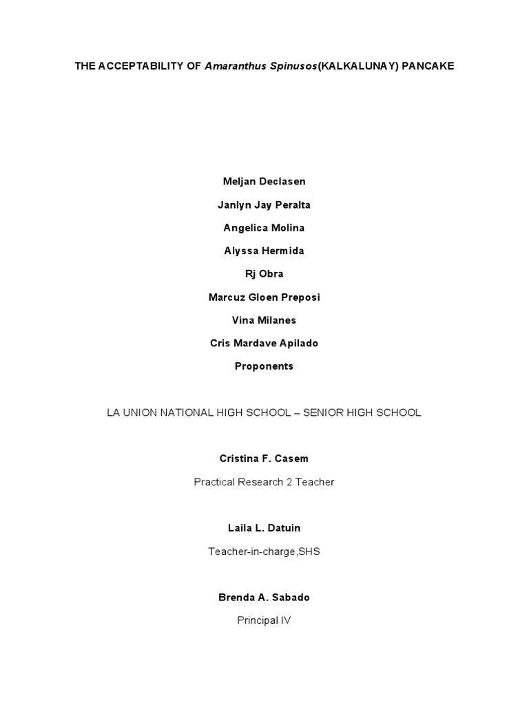 PR2 Group 4 2 | PDF | Malnutrition | Sampling (Statistics)