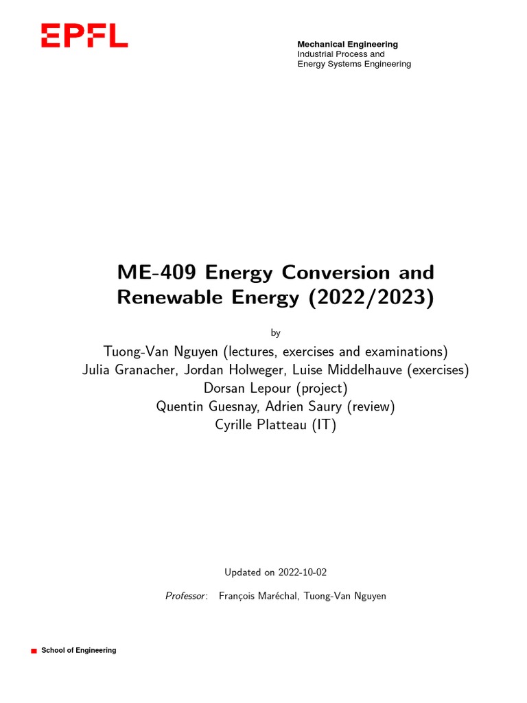ME-409 Energy Conversion and Renewable Energy - Course Material | PDF ...