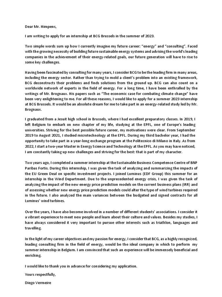 Cover-Letter BCG | PDF