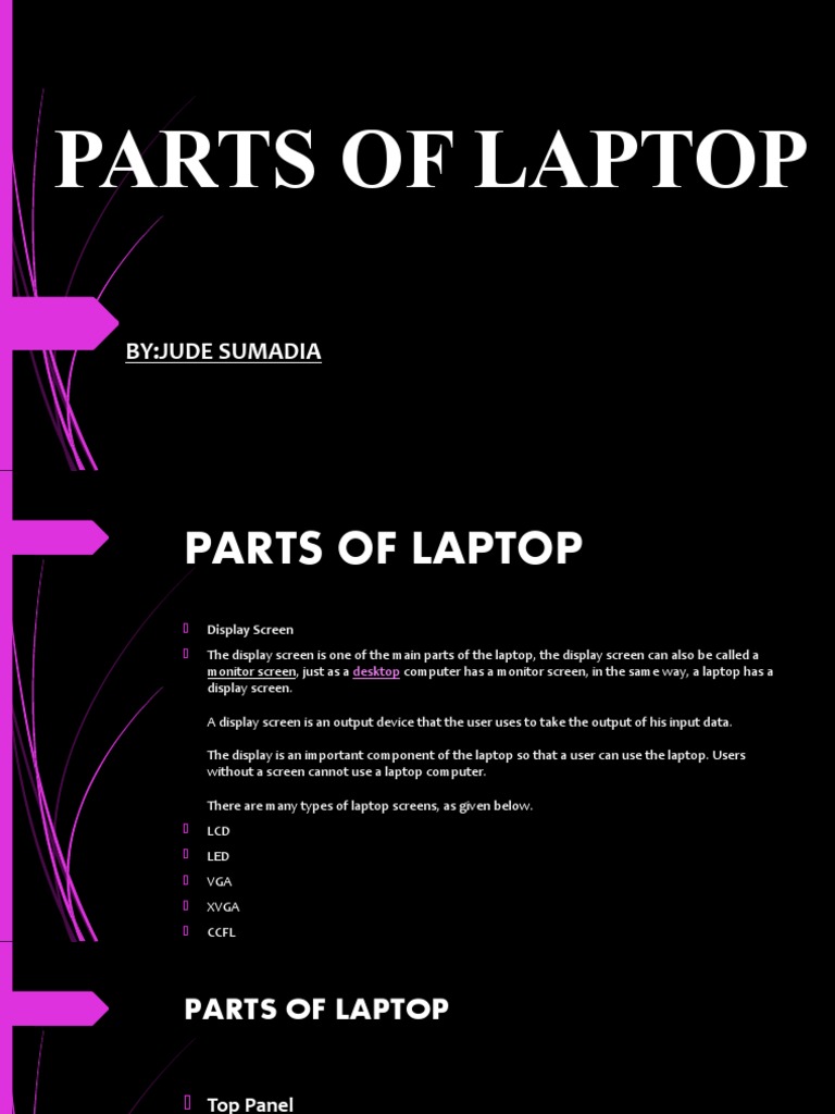 Parts of Laptop | PDF | Laptop | Computer Data Storage