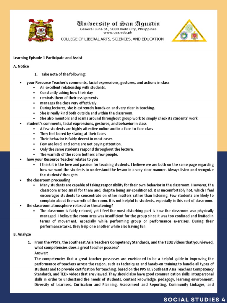 Learning Episode 1 (FS 2) | PDF | Teachers | Teaching Method Learning Episode 1 (FS 2) | PDF | Teachers | Teaching Method