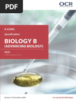 OCR A Level Biology A (H420) Specification | PDF | Endoplasmic ...