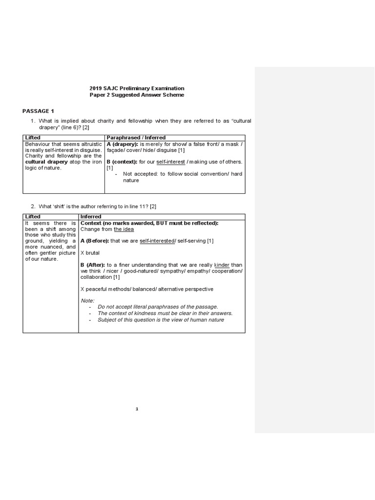 2019 JC2 H1 GP Prelim St. Andrew's Junior College Answer | PDF