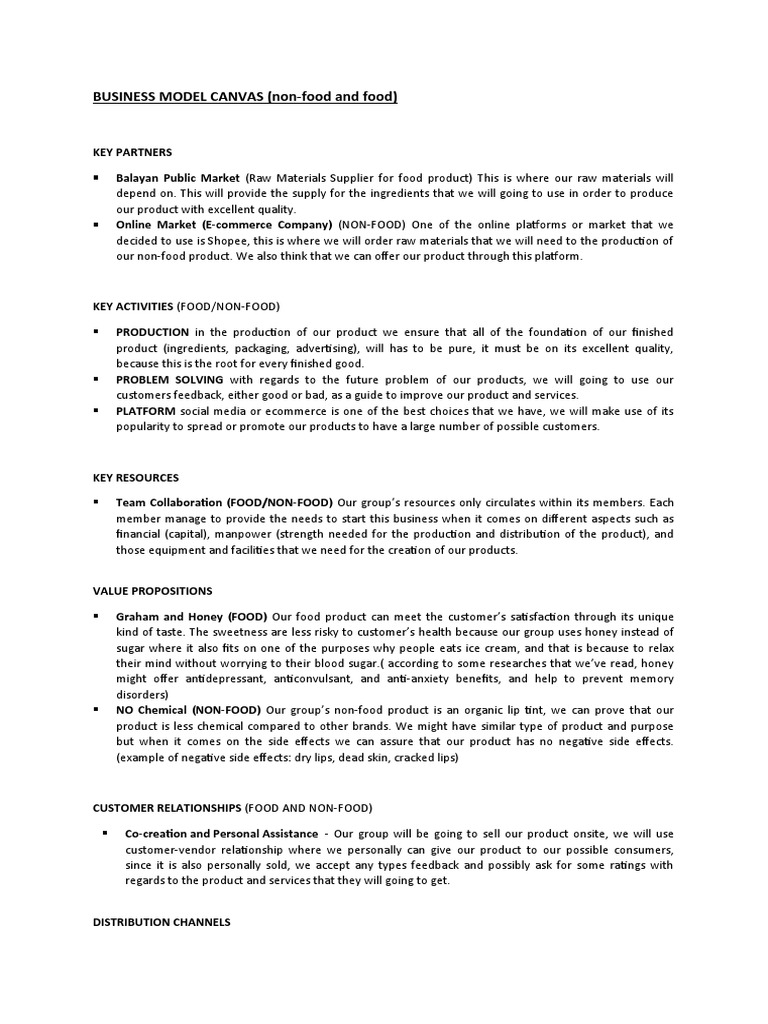 Business Model Canvas 1 1 | PDF