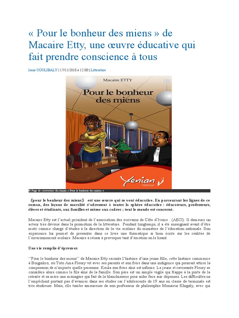 Pour Le Bonheur Des Miens | PDF