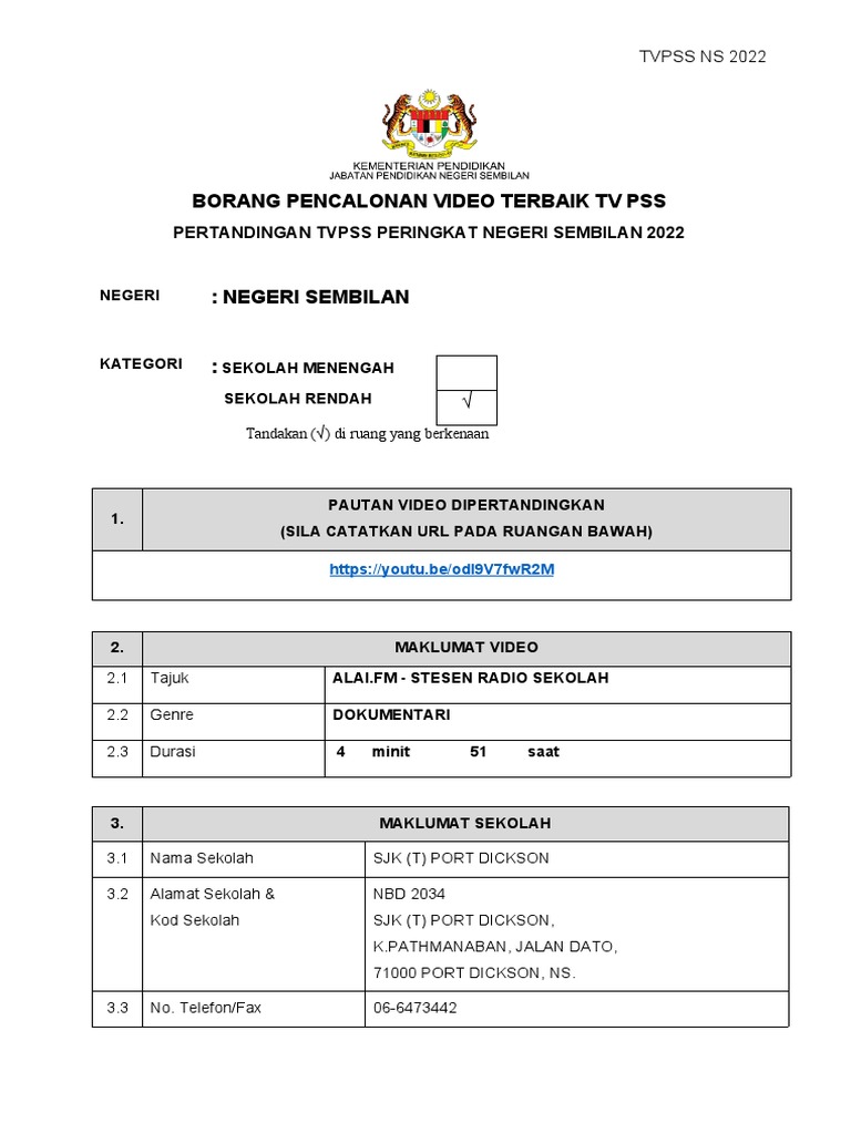 SJK (T) Port Dickson TVPSS | PDF
