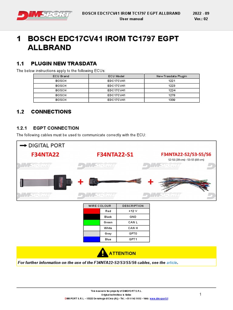 NT Bosch Edc17cv41 Irom TC1797 Egpt Allbrand 1033 | PDF