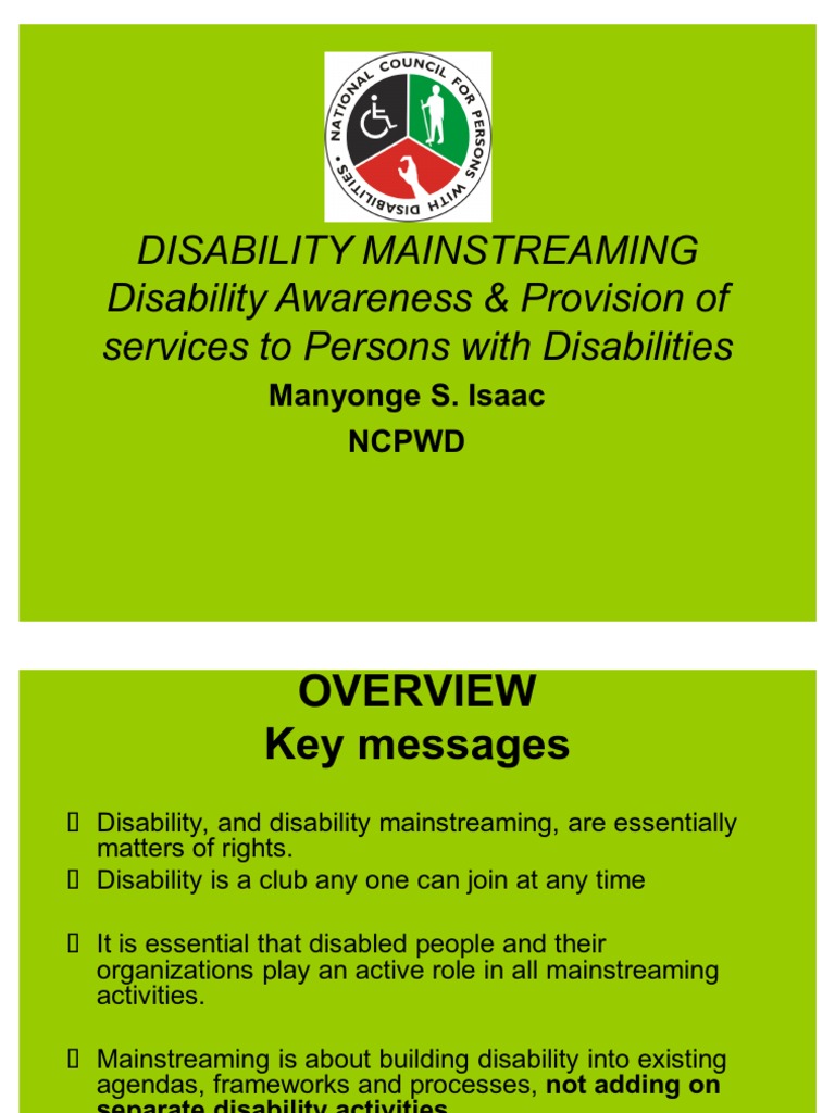 Disability Mainstreaming in Kenya | PDF | Accessibility | Disability