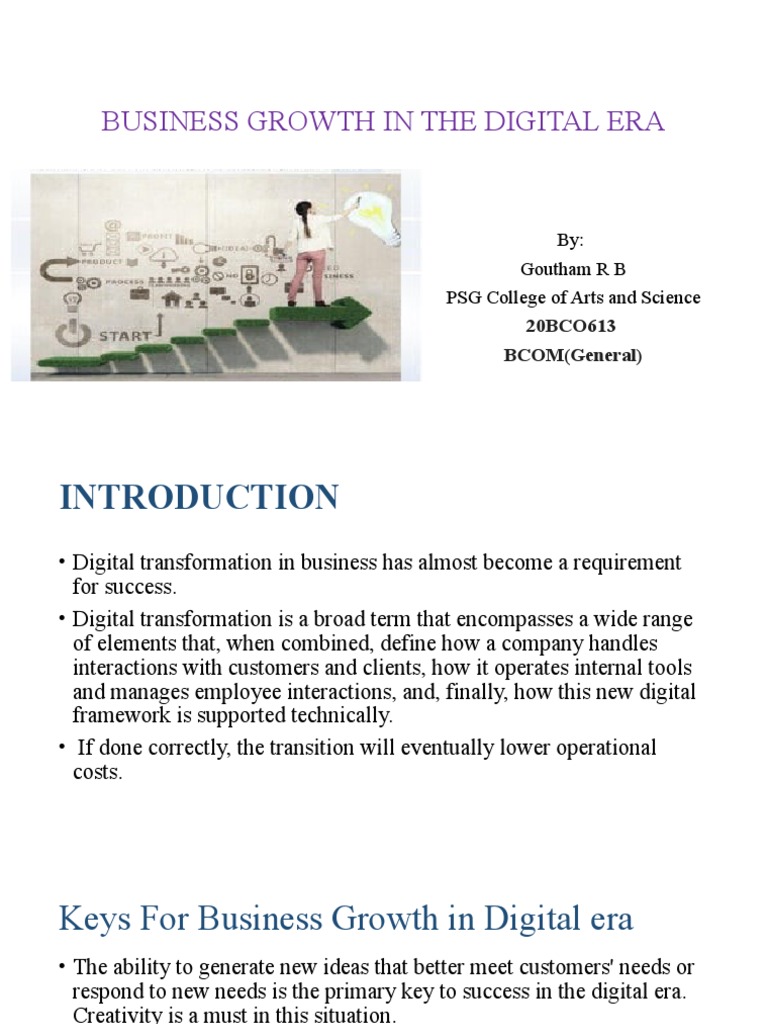 Business Growth in The Digital Era | PDF | Business | Economies