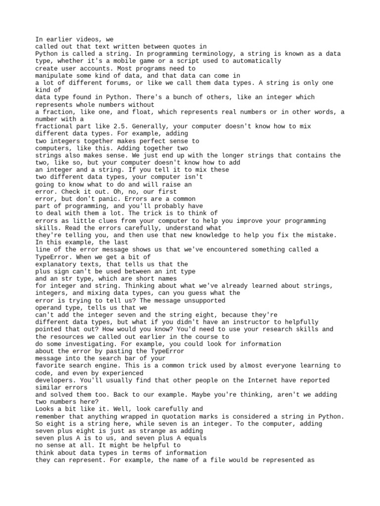 Datatypes Pdf Data Type String Computer Science