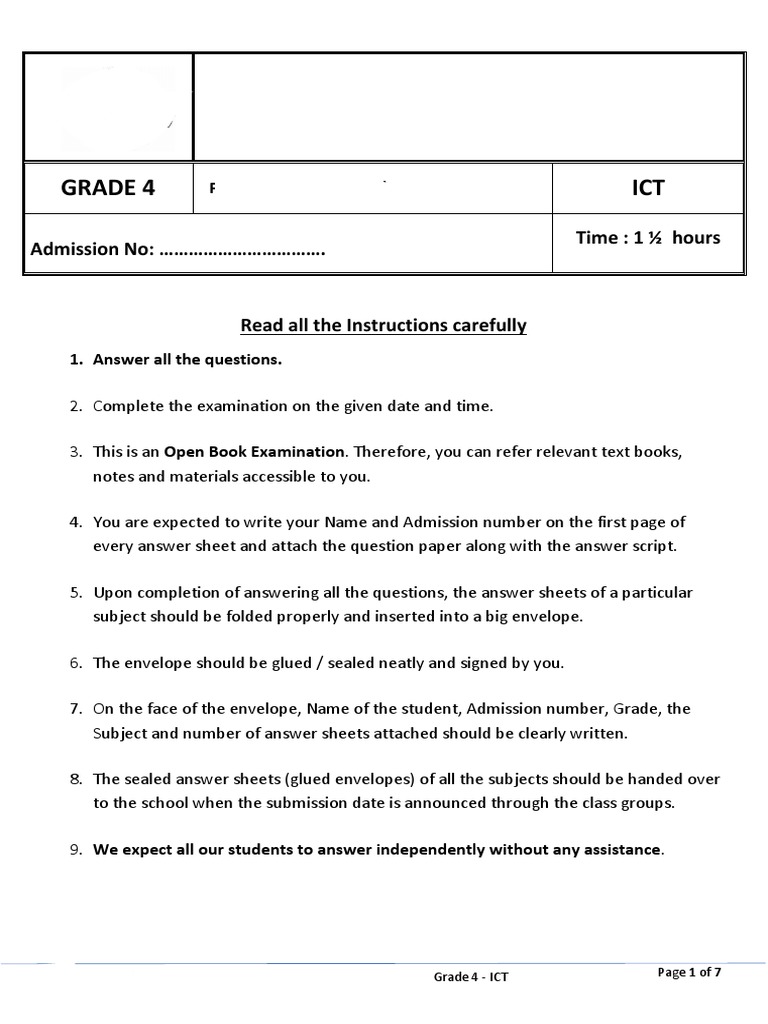 Grade 4 - ICT | PDF