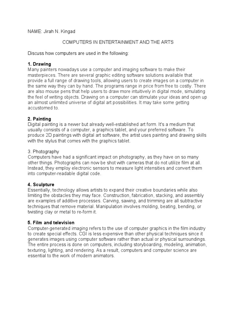 Computers in Entertainment and The Arts | PDF