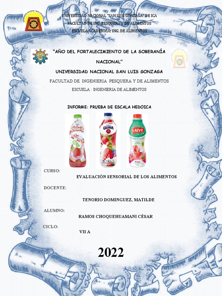 Tarea 06 Informe Prueba de Escala Hedonica | PDF