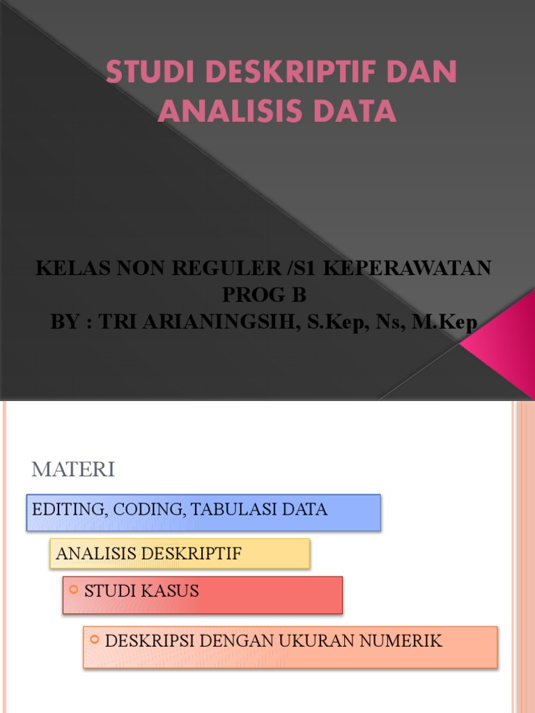 Studi Deskriptif Dan Analisis Data | PDF