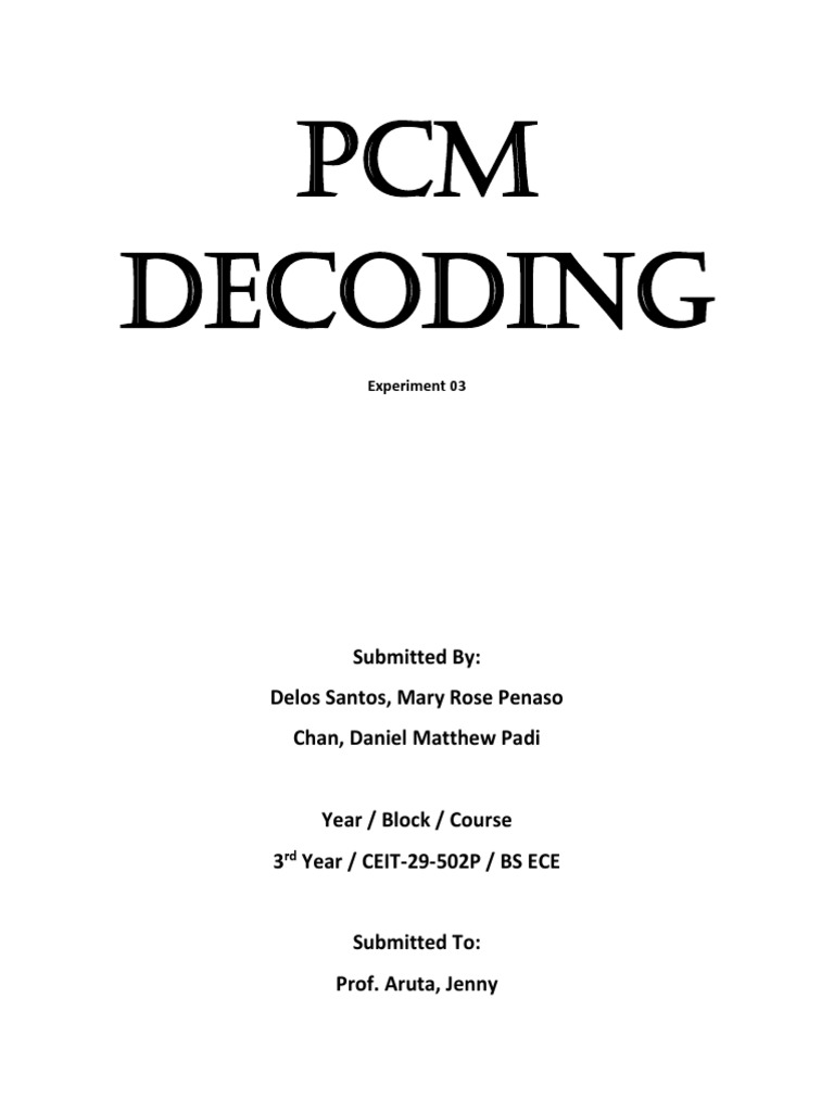 PCM Decoding Experiment Guide | PDF | Codec | Data Compression