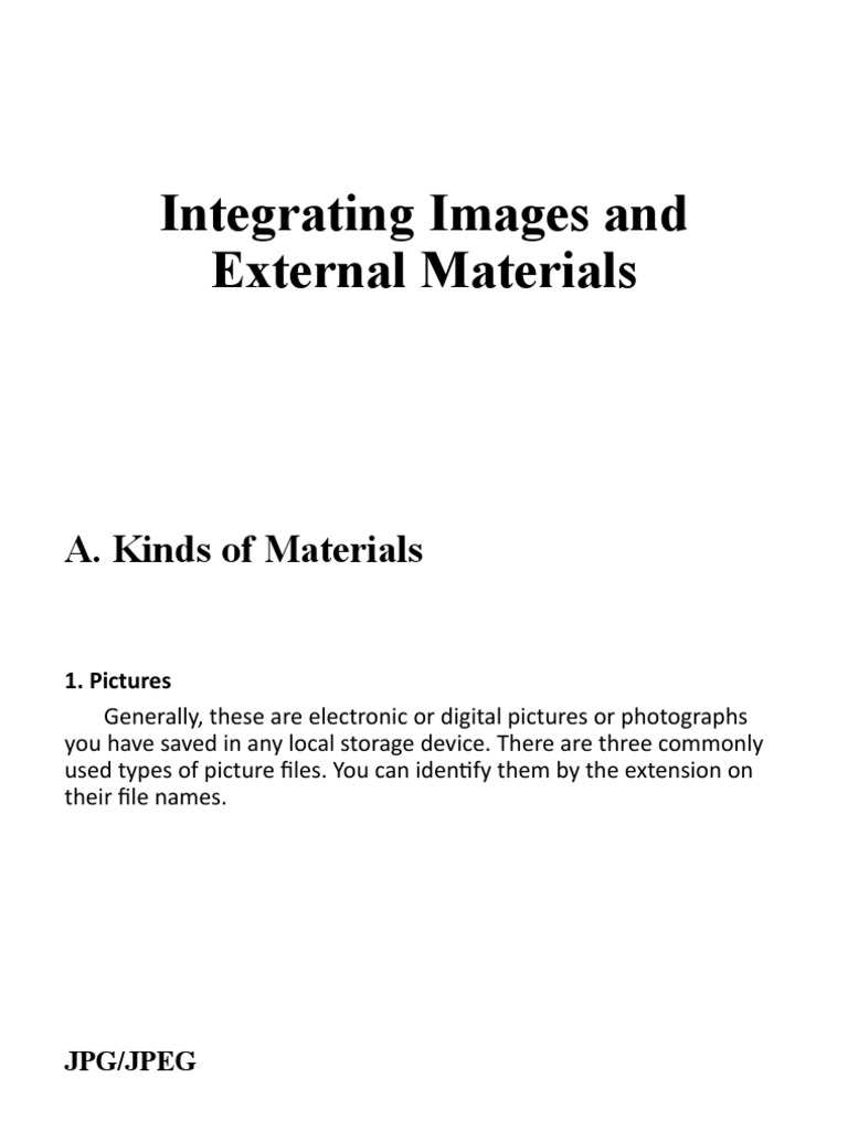 Integrating Images and External Materials | PDF