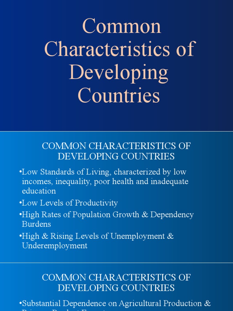 Common Characteristics of Developing Countries | PDF | Developing ...