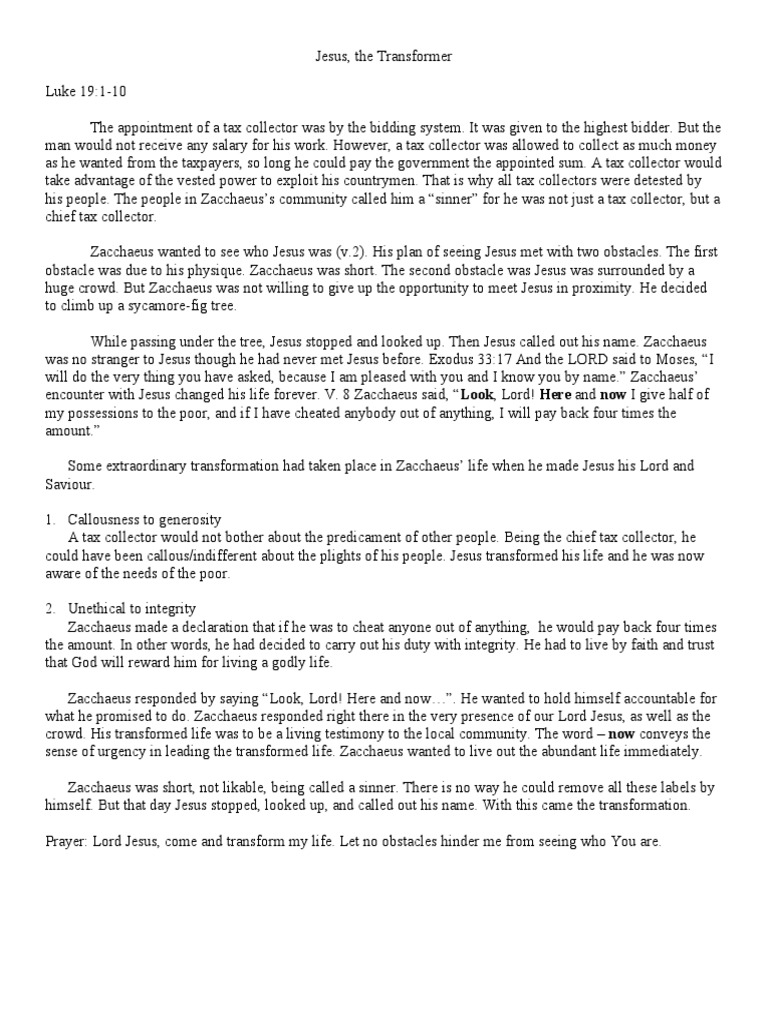 Jesus, The Transformer | PDF