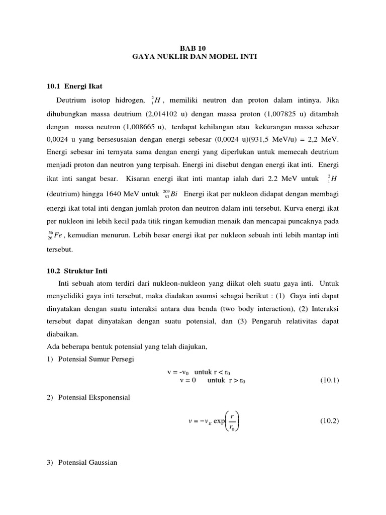 Energi Ikat dan Model Inti Nuklir | PDF
