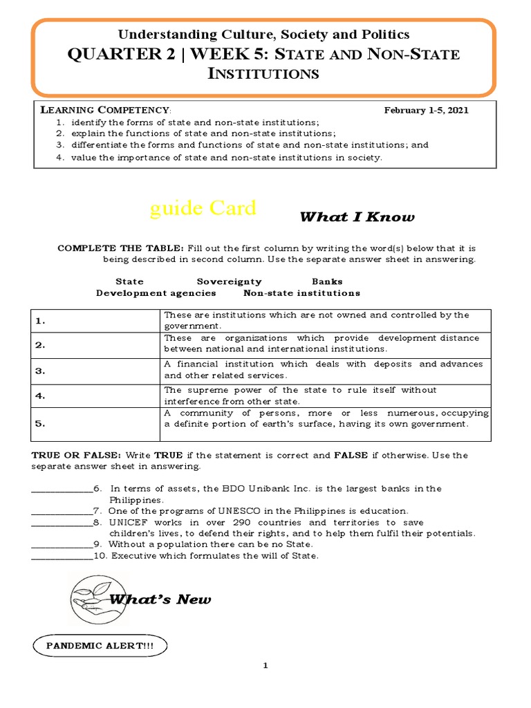 Q2 UCSP week-5-UCSP | PDF