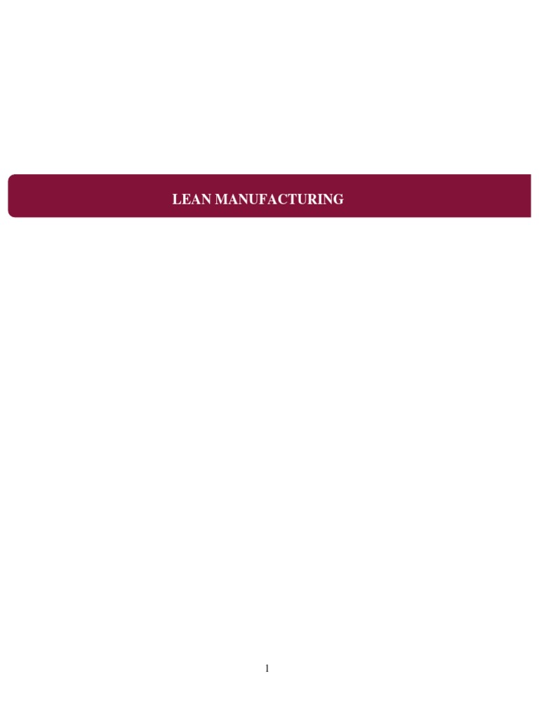Lean Manufacturing Notes | PDF | Lean Manufacturing | Secondary Sector ...