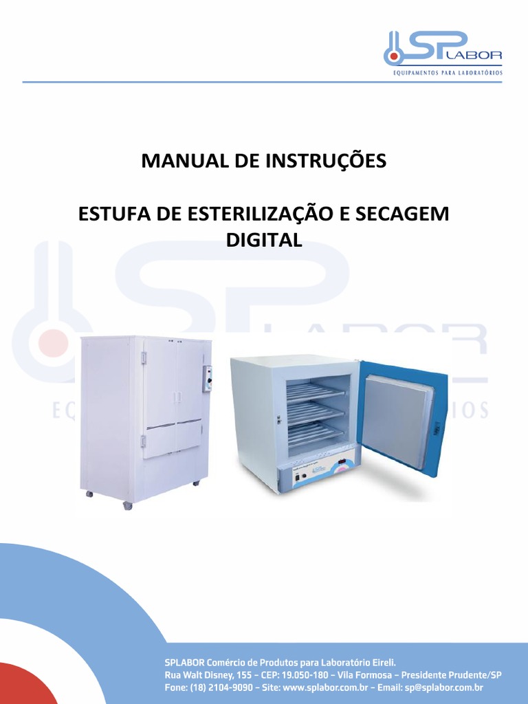 Manual de Instruções - Estufa de Secagem e Esterilização Digital ... Manual de Instruções - Estufa de Secagem e Esterilização Digital ...