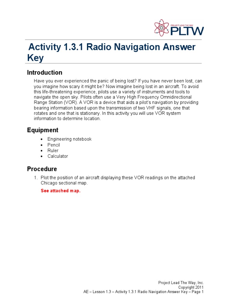 A1 3 1 Intro Radio Navigation Ans Key | PDF | Telecommunications | Aviation