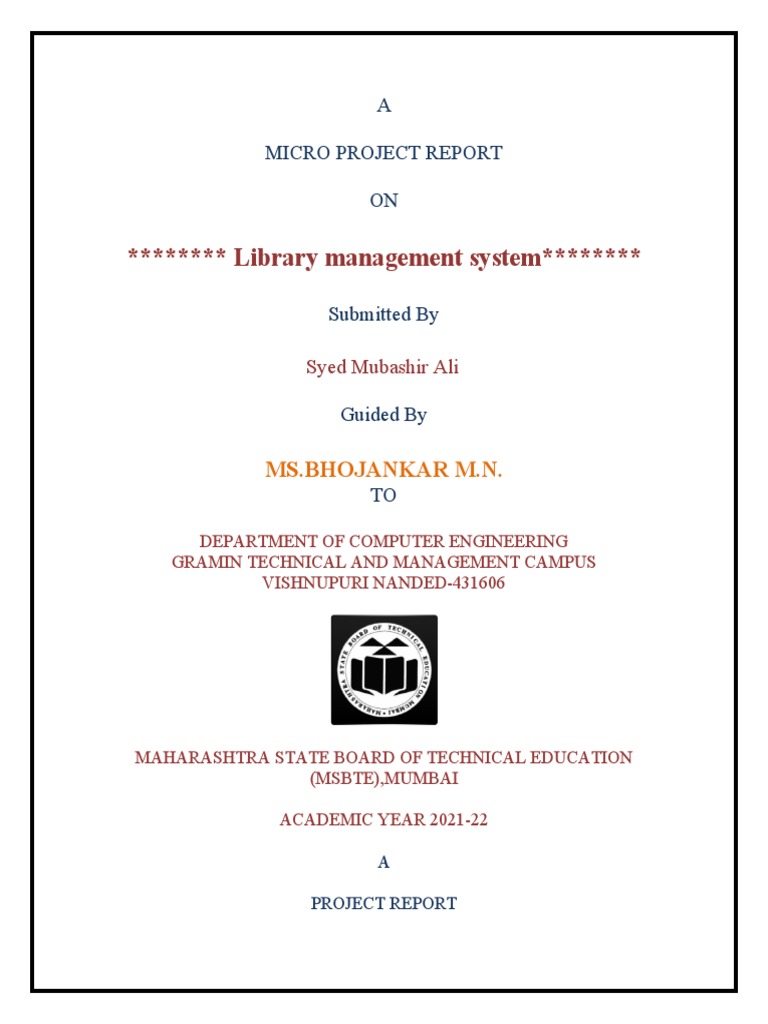 OOP Micro Project Library Management System | PDF | Libraries | Computer Program