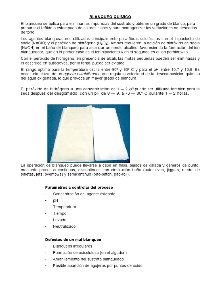 Blanqueo Químico y Óptico Textil | PDF | Ultravioleta | Color