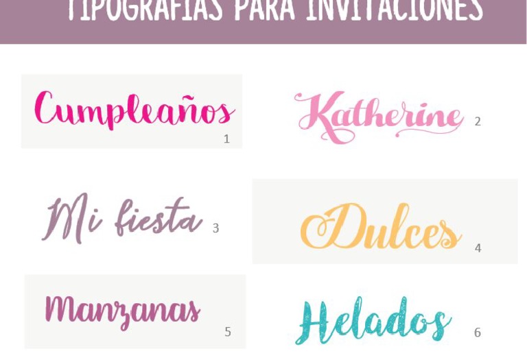 Fuentes de Letras para Invitaciones 732x500 | PDF