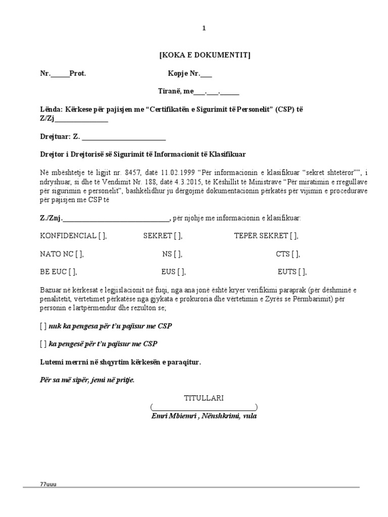Dokumentat Dhe Pyetsori Per CSI | PDF