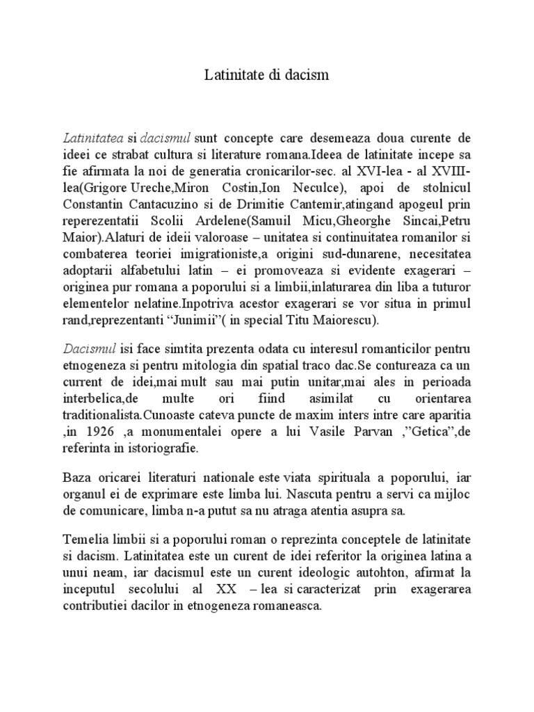 Latinitate Si Dacism | PDF