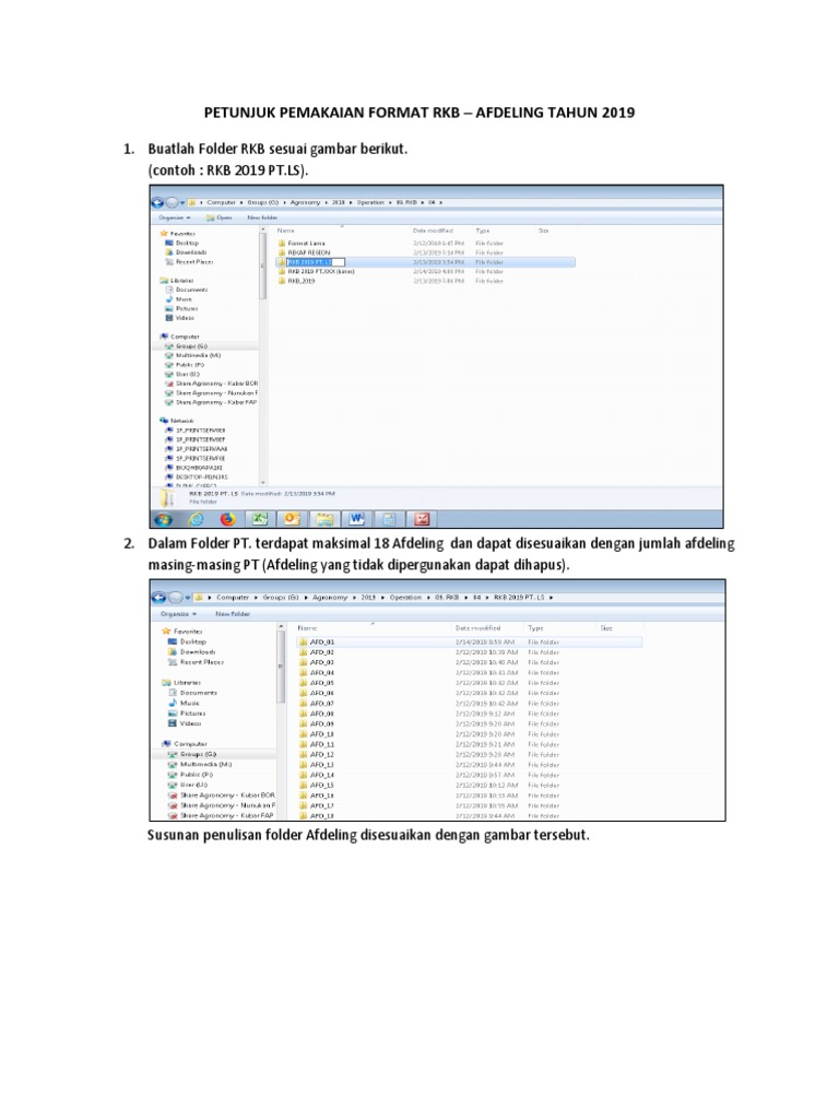 Petunjuk Pemakaian Format RKB Afdeling Tahun 2019 | PDF | Komputer