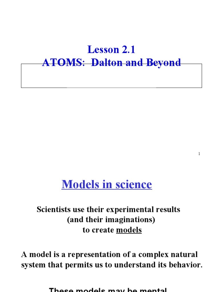 Lesson 2.1 Models of The Atom | PDF | Atoms | Electron