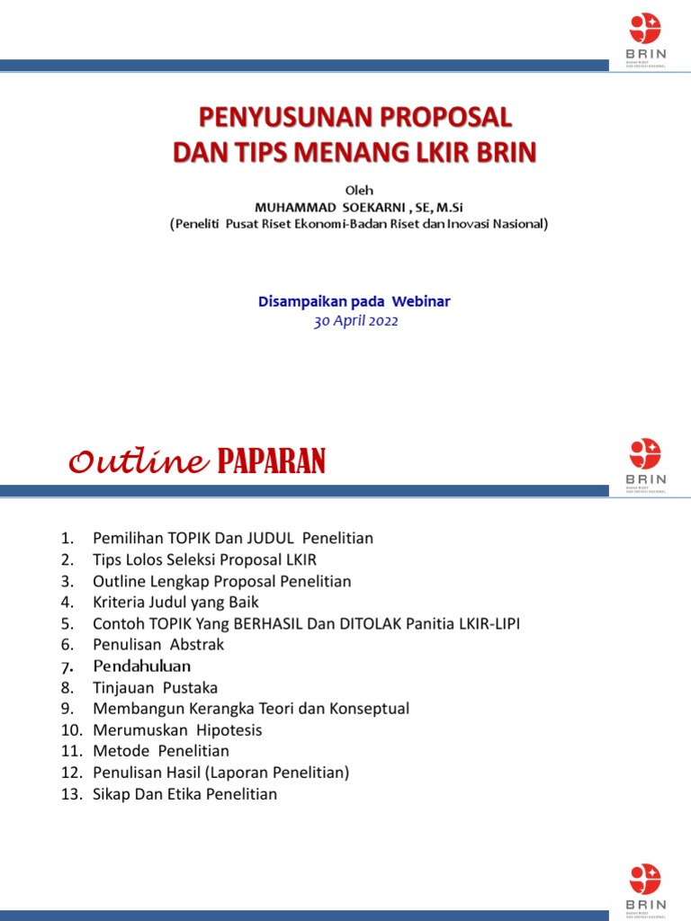 Rev-Penulisan Proposal LKIR BRIN | PDF