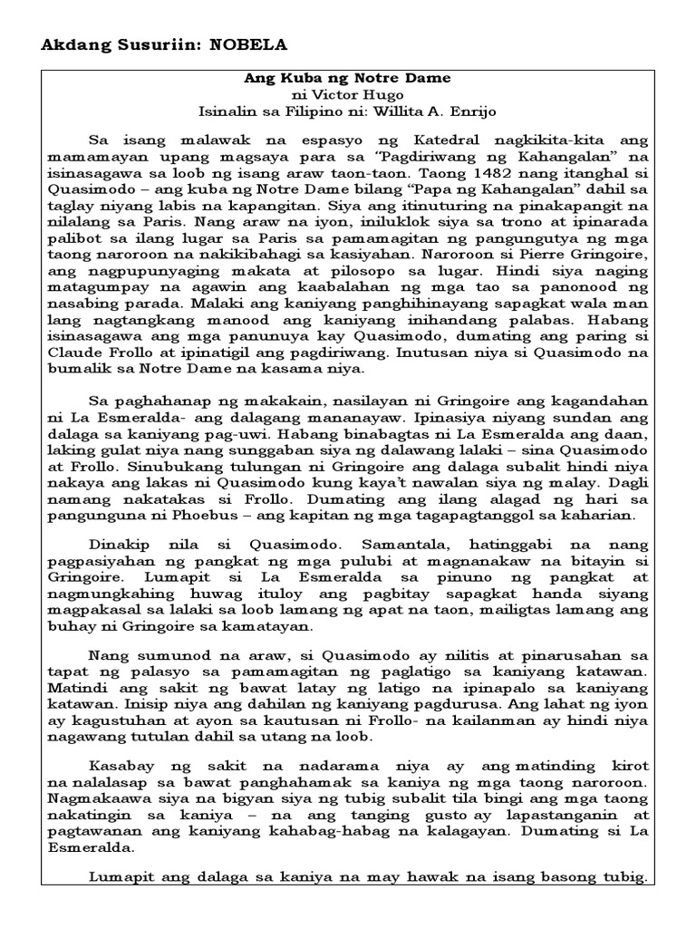 Pagsusuring Basa FILIPINO 10 | PDF