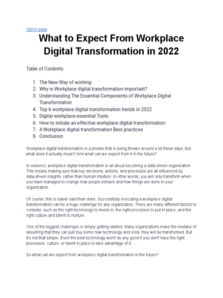 What To Expect From Workplace Digital Transformation In 2022 Download