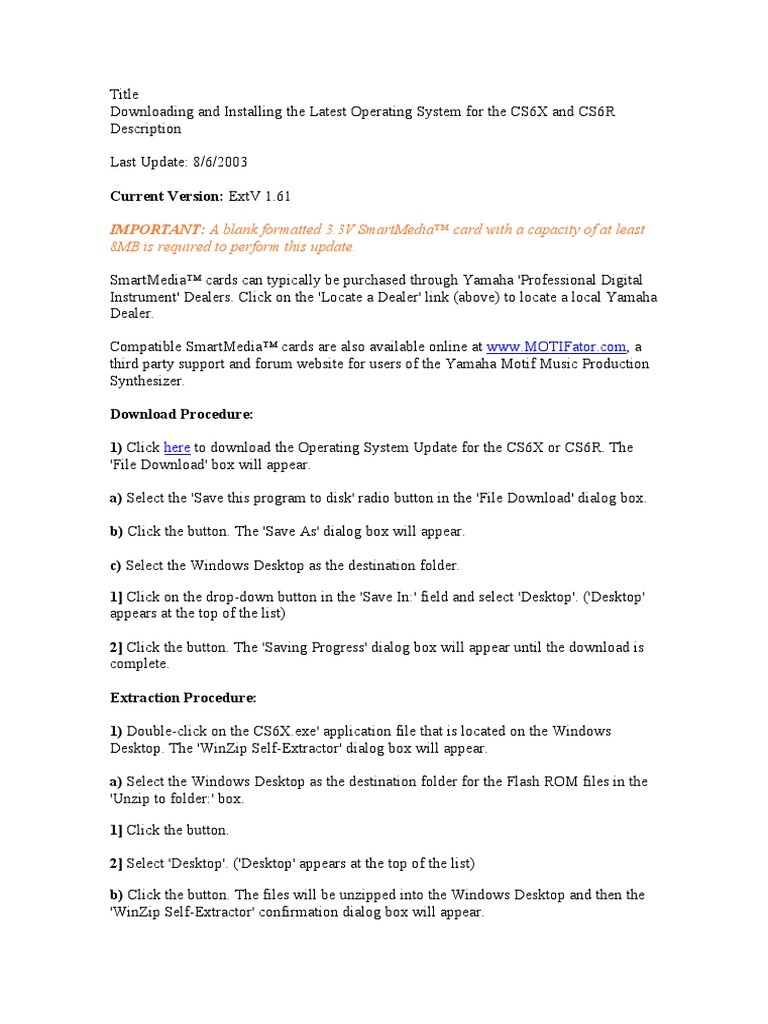 Latest Operating System For The CS6X and CS6R | PDF | Computer File ...