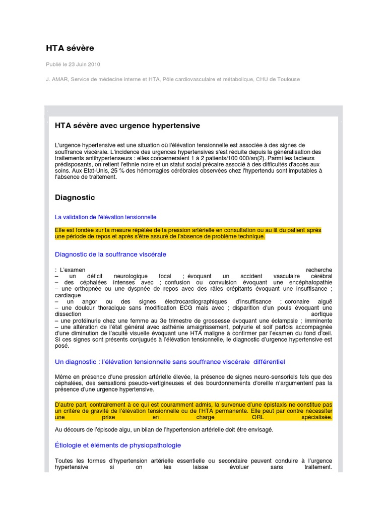 HTA Sévère | PDF