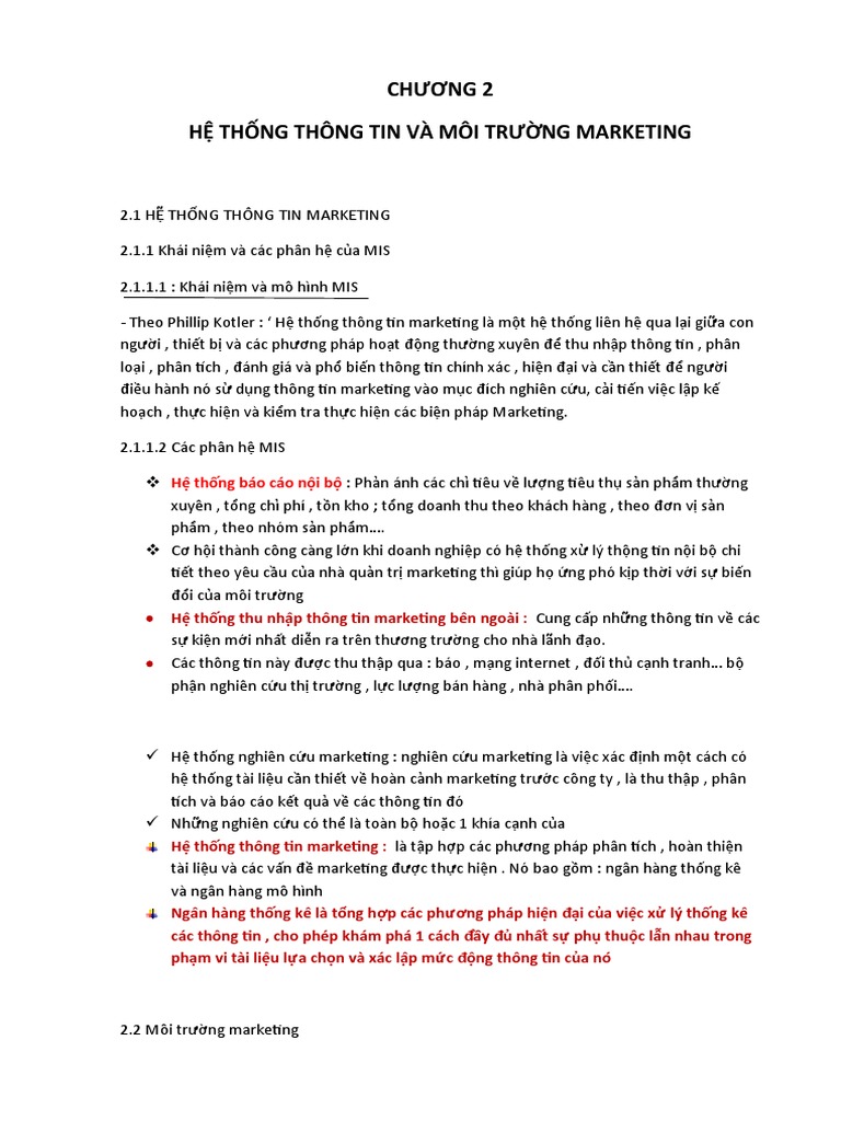 CHƯƠNG 2 MKT | PDF